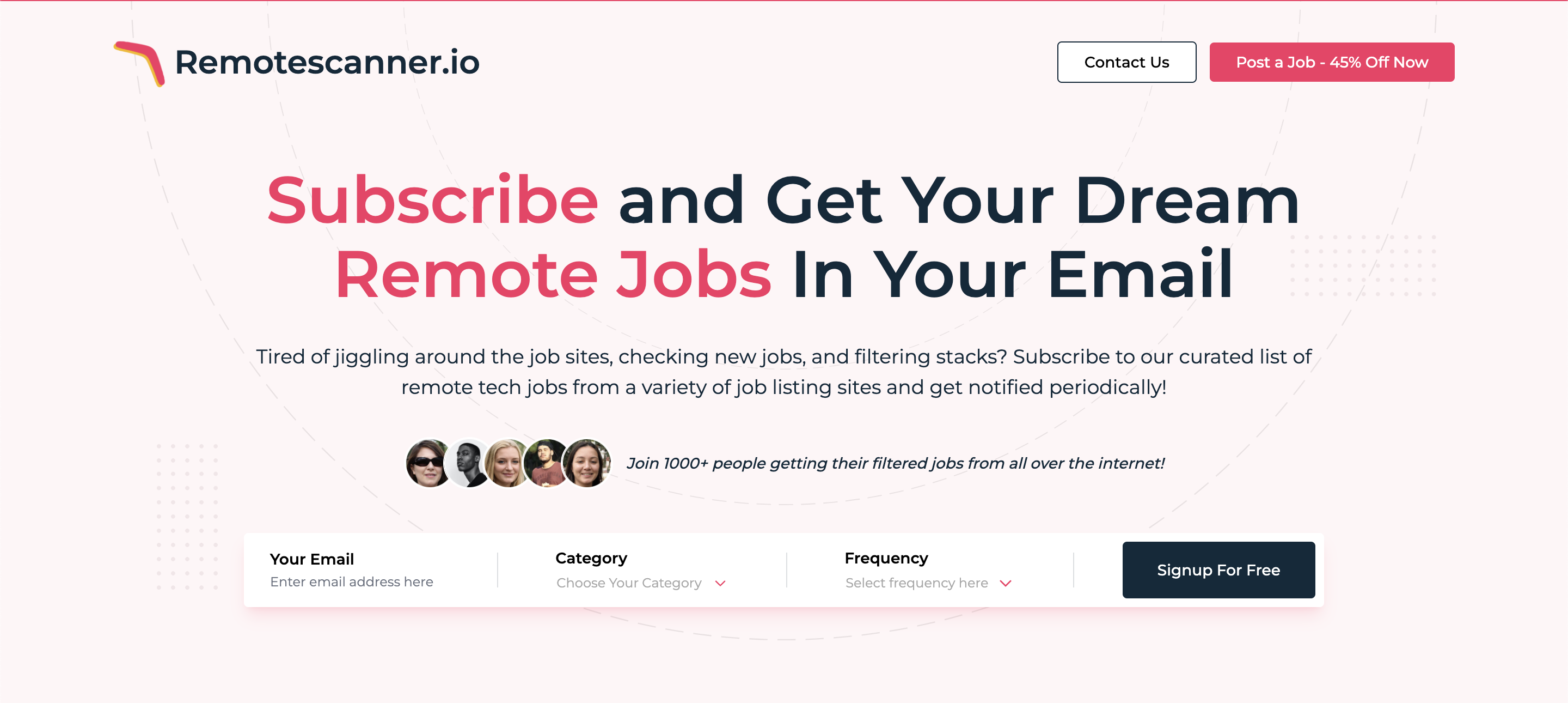 Remote jobs from every platform, to your inbox! - RemoteScanner.io